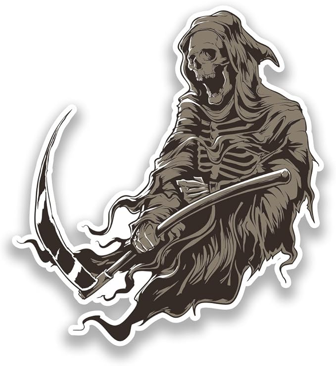 Amazon.com: 2 x 10cm/100mm Death Vinyl Stickers Halloween Scary #7187