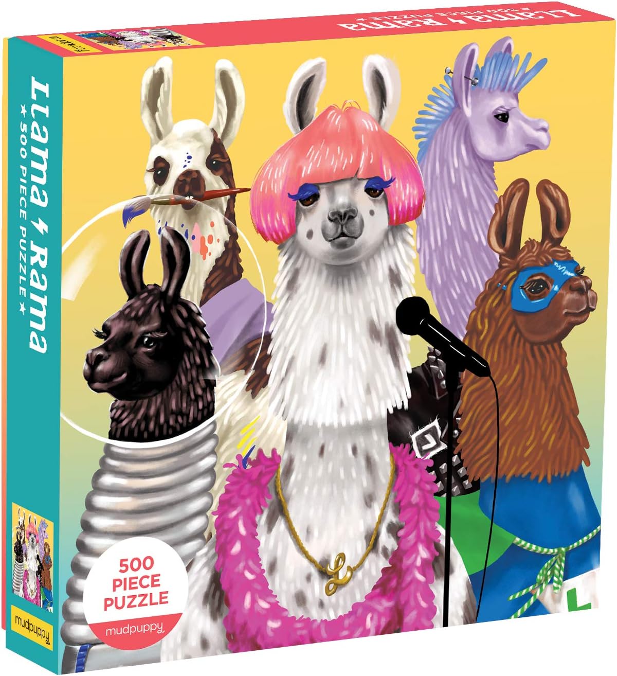 Amazon.com: Mudpuppy Llama Rama 500 Piece Family Jigsaw Puzzle, Cute ...