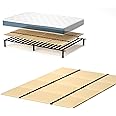 Amazon.com: Yarfyk Folding Box Spring, Bed Plate,Queen Bed Board Under ...