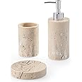 Amazon.com: Navaris Decorative Bathroom Accessories Set - 3-Piece Bath ...