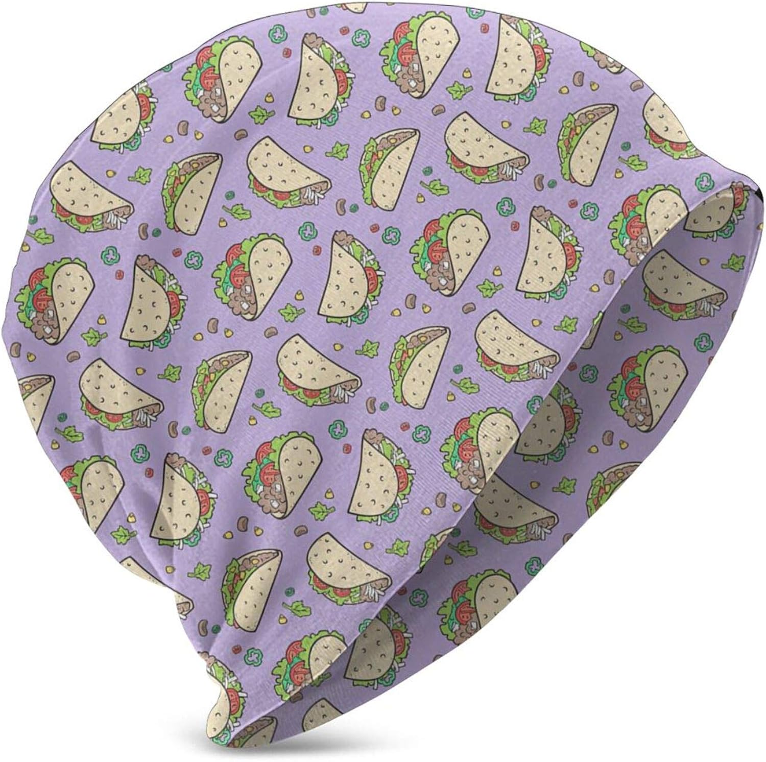 Amazon.com: Mexico Taco Food Vegetables Purple Winter Hat Warm ...