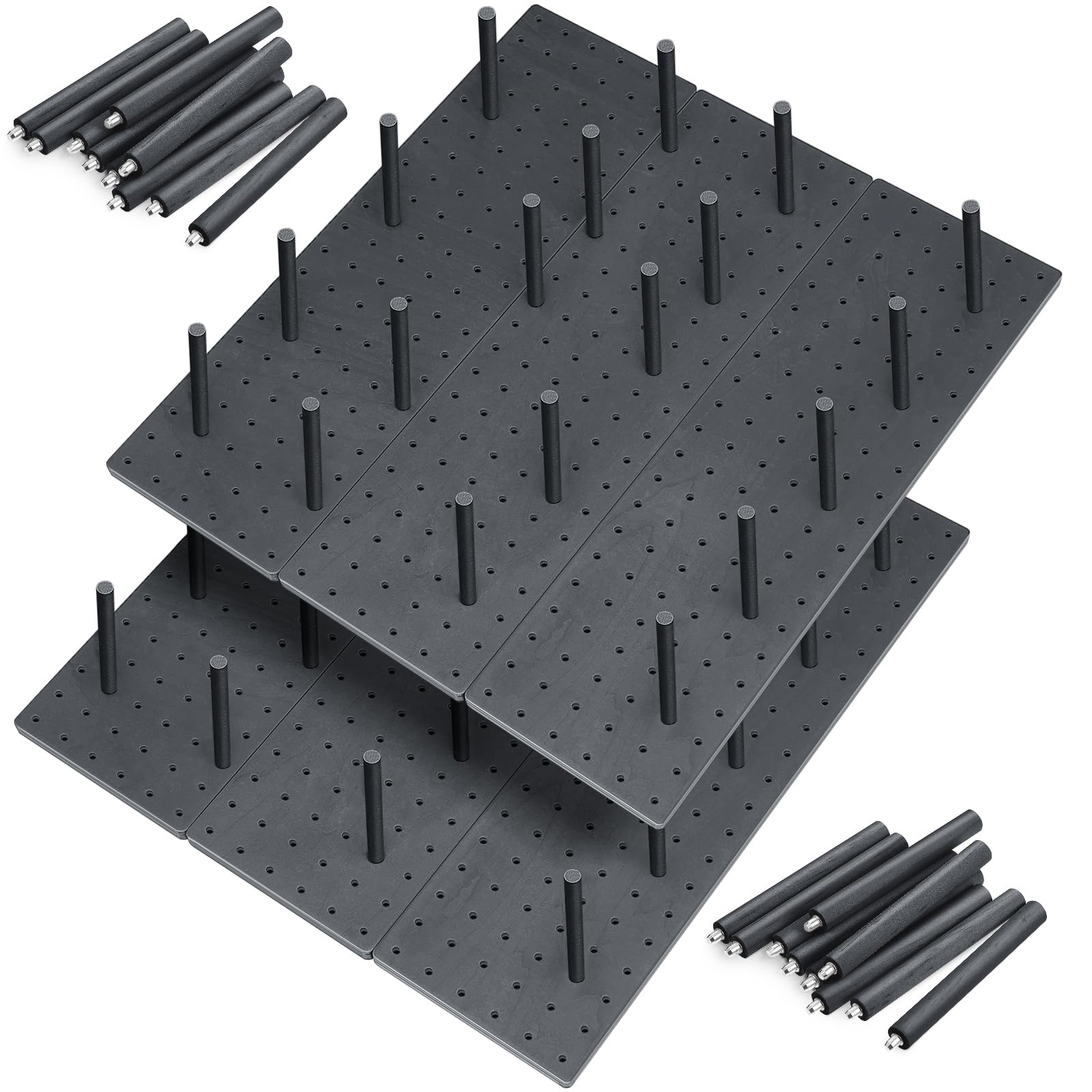Kigley 6 Pcs Wood Pegboard Drawer Organizer with 48 Pegs Wood Peg Board ...