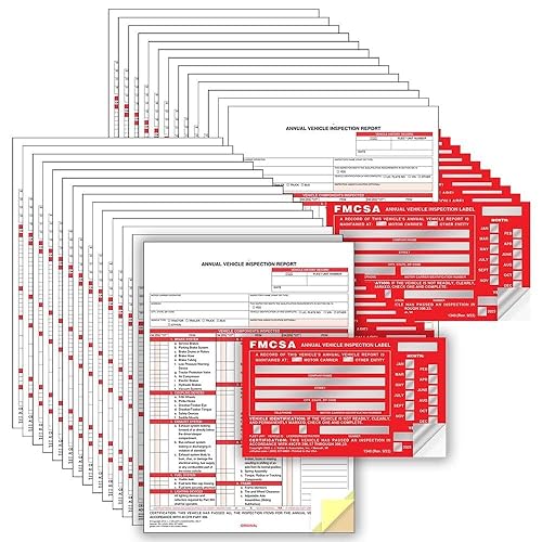 J. J. Keller 25-Pack, Annual Vehicle Inspection Report Form & Red FMCSA ...