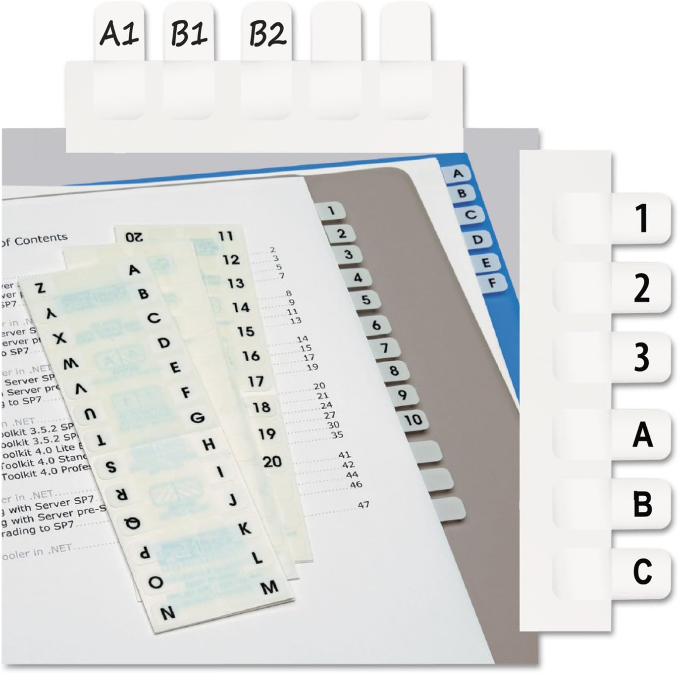 Redi-Tag-Pre-Printed Index Tabs, A to Z, Permanent Adhesive, 7/16 X 1 ...