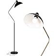 Brightech Swoop LED Floor Lamp, Tall Lamp with Adjustable Head, Modern ...