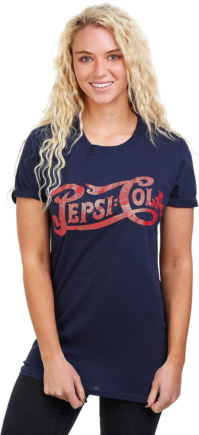 Pepsi Women's Vintage Logo T-Shirt : Amazon.co.uk: Clothing