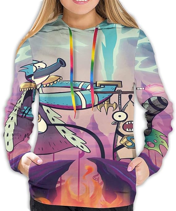 Amazon.com: Regular Show Women's Pullover Sweatshirt Print Hoodies ...