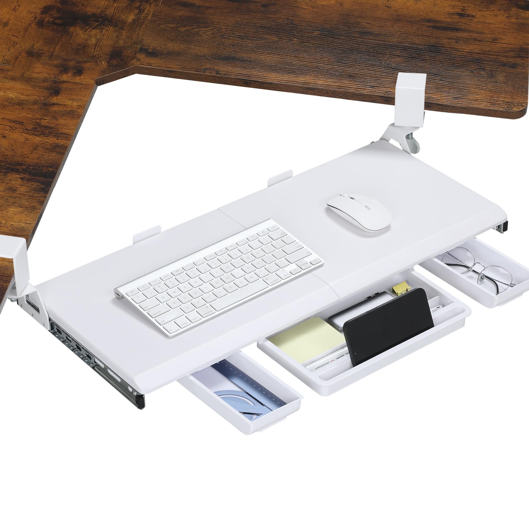 ETHU Keyboard Tray Under Desk, Ergonomic Corner Keyboard Tray with 180 ...