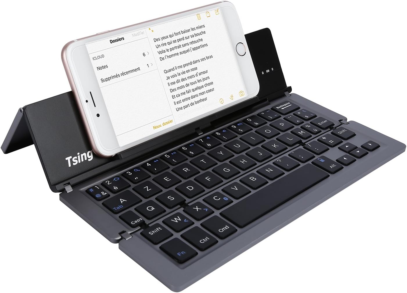 Clavier Bluetooth Pliable Azerty Mini Métallique Portable TSING ...