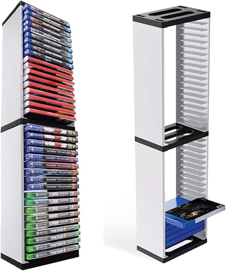 Foliner DVD Tower Free Standing DVD rack Media Storage Game Disc Tower ...