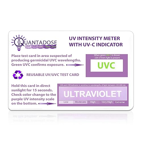 QuantaDose® UVC Light Test Card with UVC Light Wavelength Indicator and ...