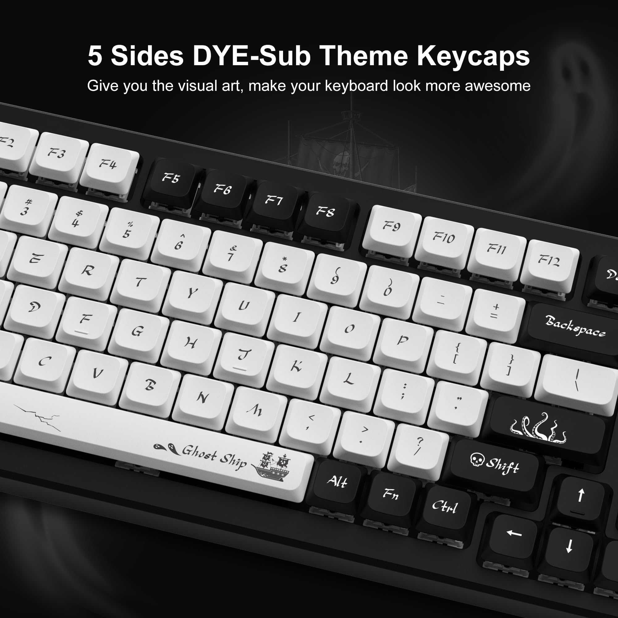 Mua XVX Low Profile Keycaps, PBT Dye Sub Keycaps, Ghost Theme Black and ...