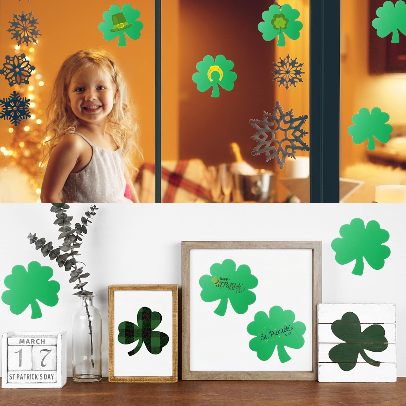 Mua MixTeach 72 Pieces Four Leaf Clover Cutouts Paper Shamrocks 6 ...