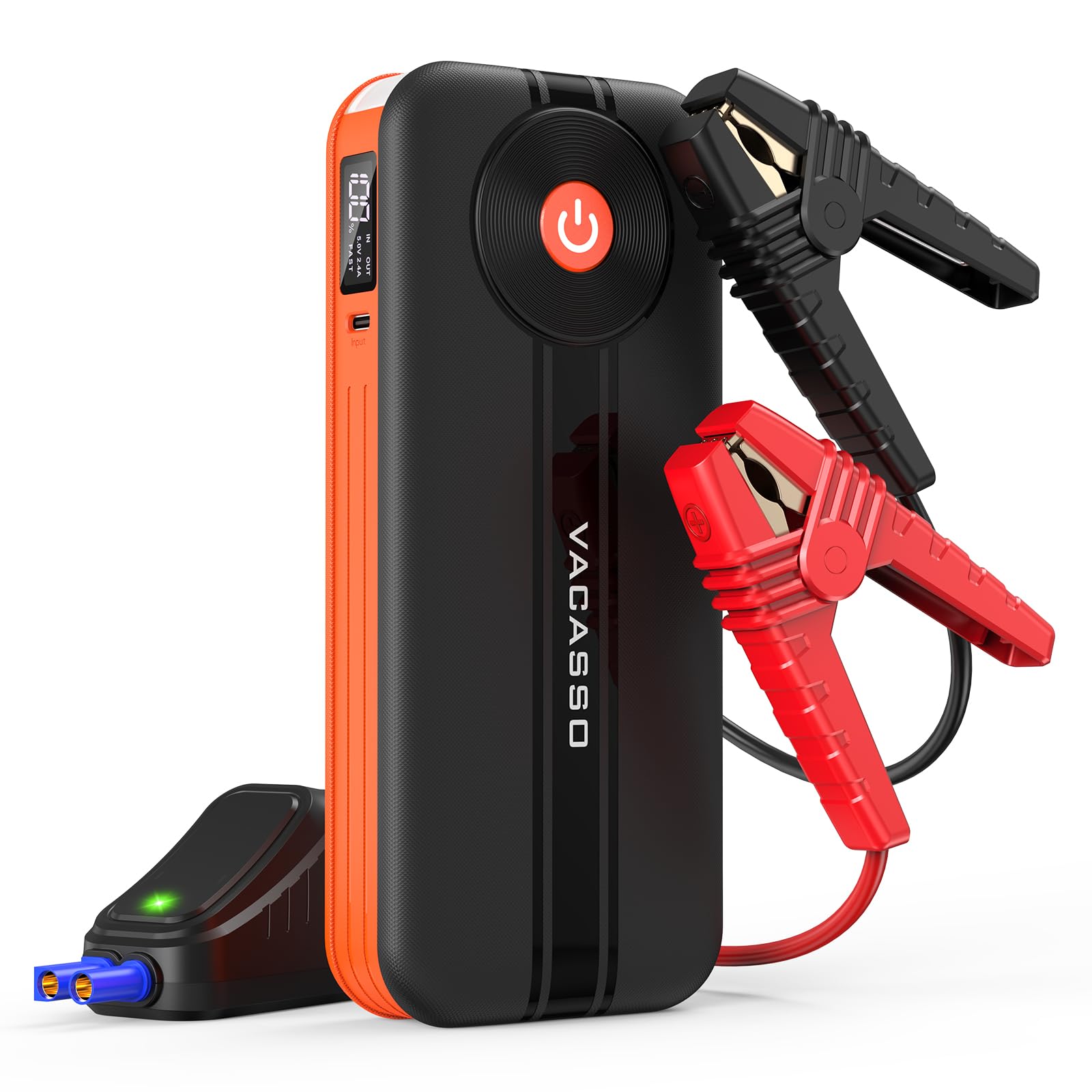 VACASSO Car Jump Starter, 2500A Peak Portable 12V Jump Box (8.0L Gas ...