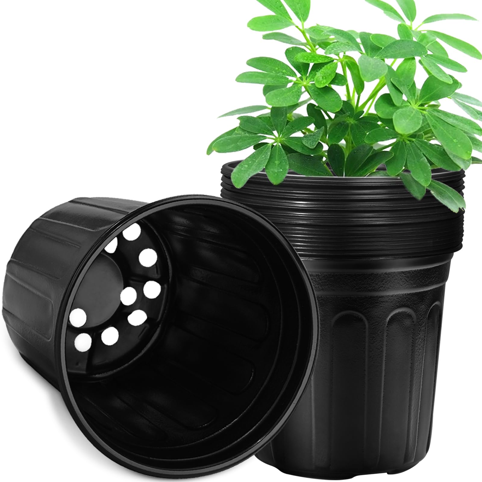 RAOOKIF 1/2/3/5 Gallon Nursery Pots, Flexible 3 Gallon Pots for Plants ...