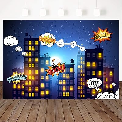 Mehofoto Superhero Theme Photo Backdrop Blue Night India | Ubuy