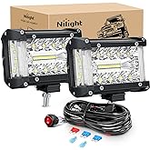 Amazon.com: Nilight Side Shooter LED Light Bar 12 Inch Triple Row Spot Flood Combo Lights with ...