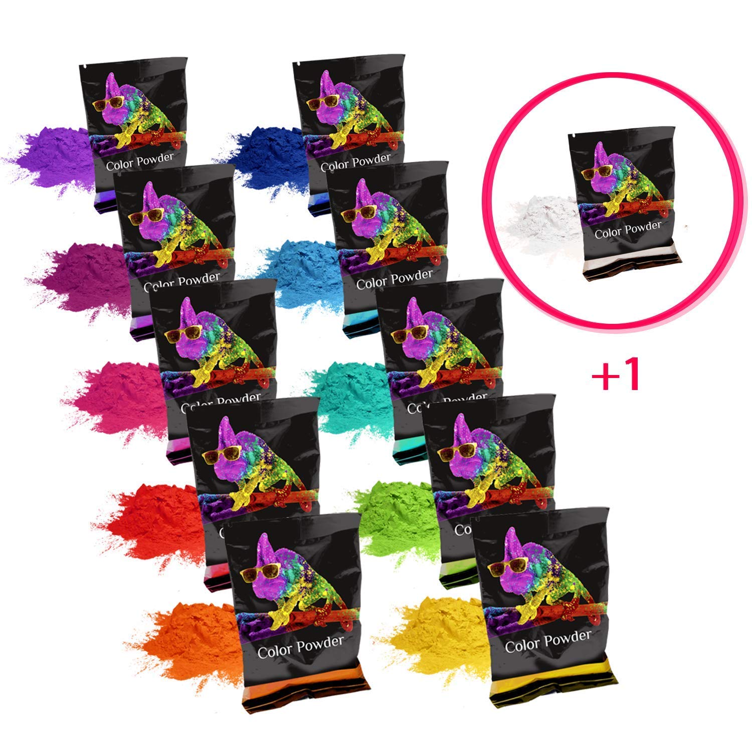 Non-toxic Holi Colors Chameleon Colors Holi Powder Kit – 10 Pack Of 70g ...