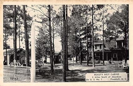 Pinebluff North Carolina Beauty Rest Cabins Vintage Postcard AA35287 at ...