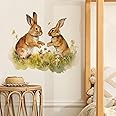 Amazon.com: RoyoLam Playful Rabbits in Grass Wall Decal Nursery Bunny ...