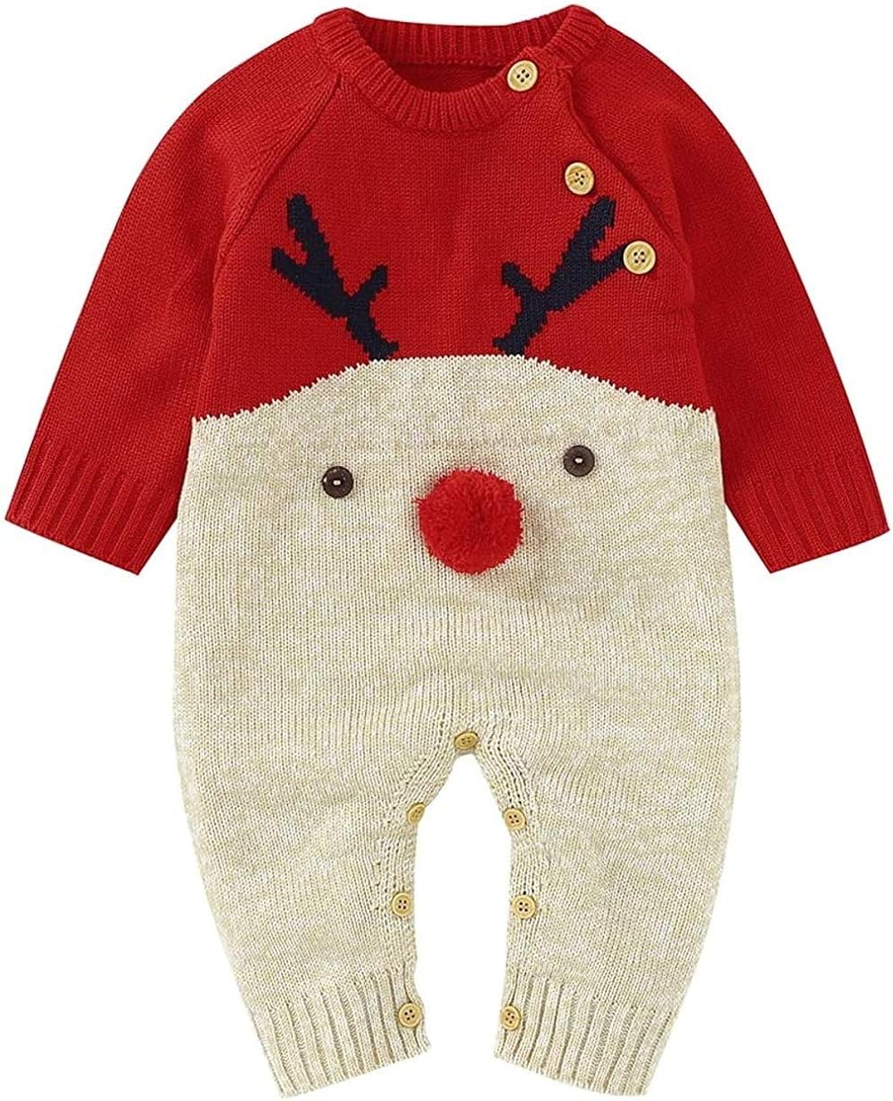 Mameluco para bebé y niños y niñas, lindo mono de Navidad de invierno ...