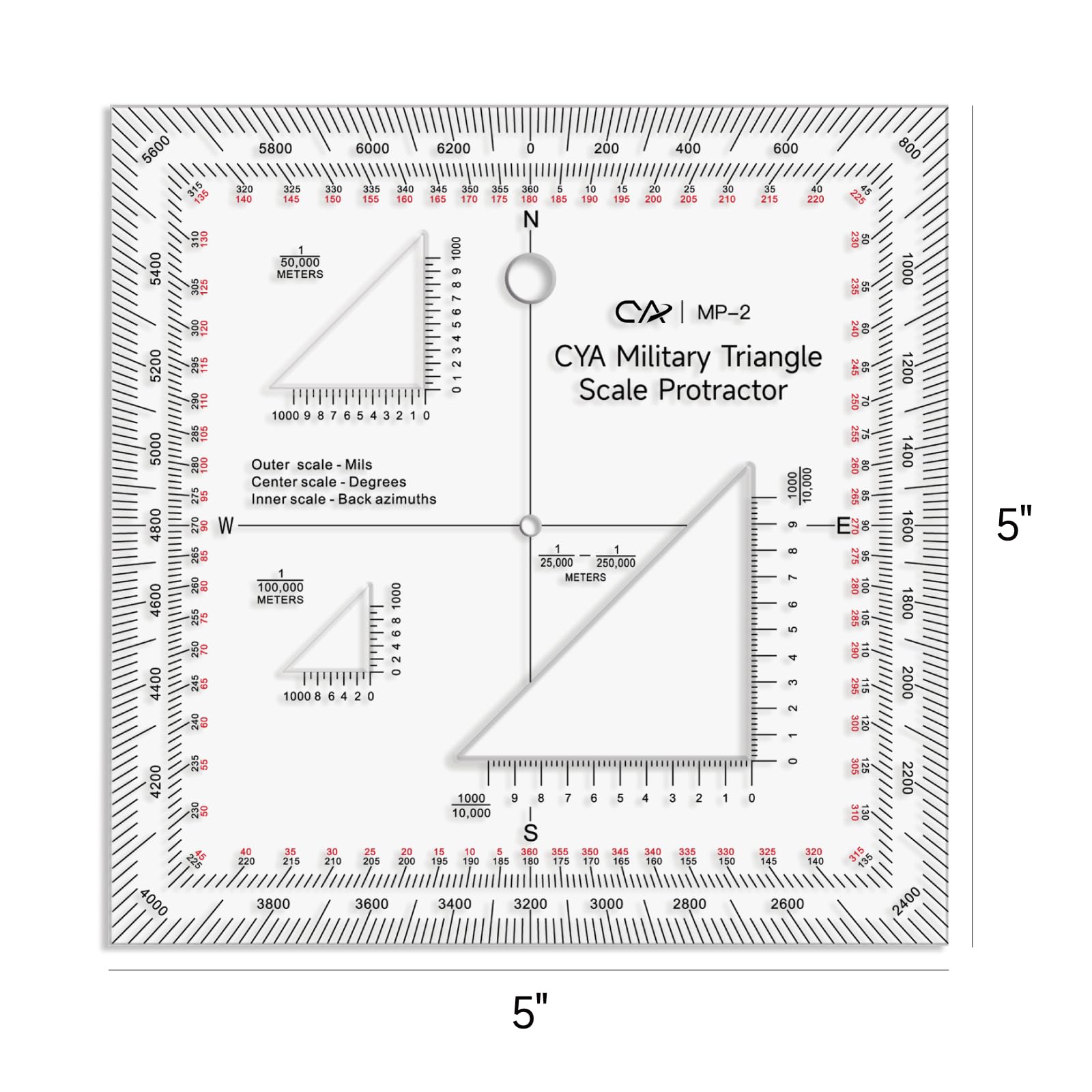 CYA Military Map Protractor Coordinate Scale Map For Land Navigation ...
