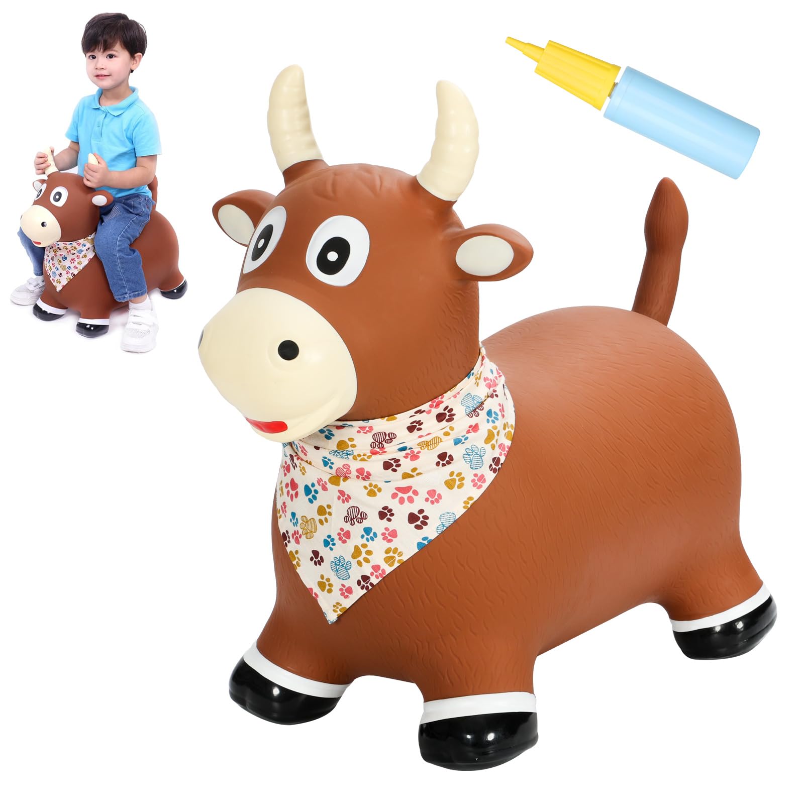 INPANY Bouncy Bull Farm Animal Hopping Toys for 1 2 Year Old Boy Gifts ...
