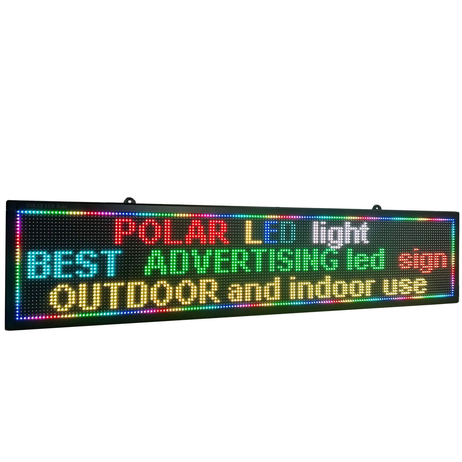 Outdoor WiFi P6 High Resolution LED RGB Color Sign 40" X 11" With High ...