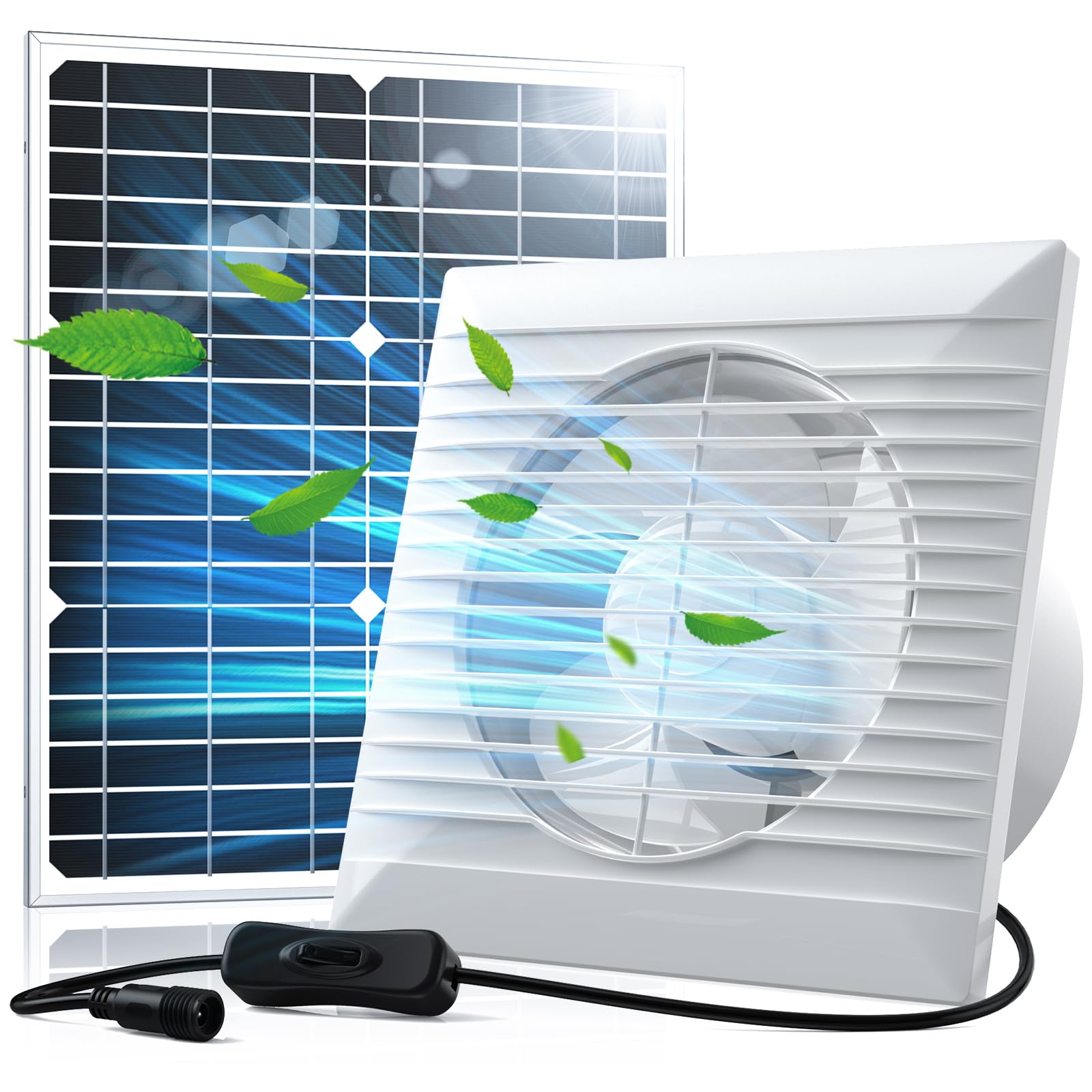 Sun Energise Solar Powered Exhaust Fan Pro, 20 W Solar Panel + 8 Inch ...