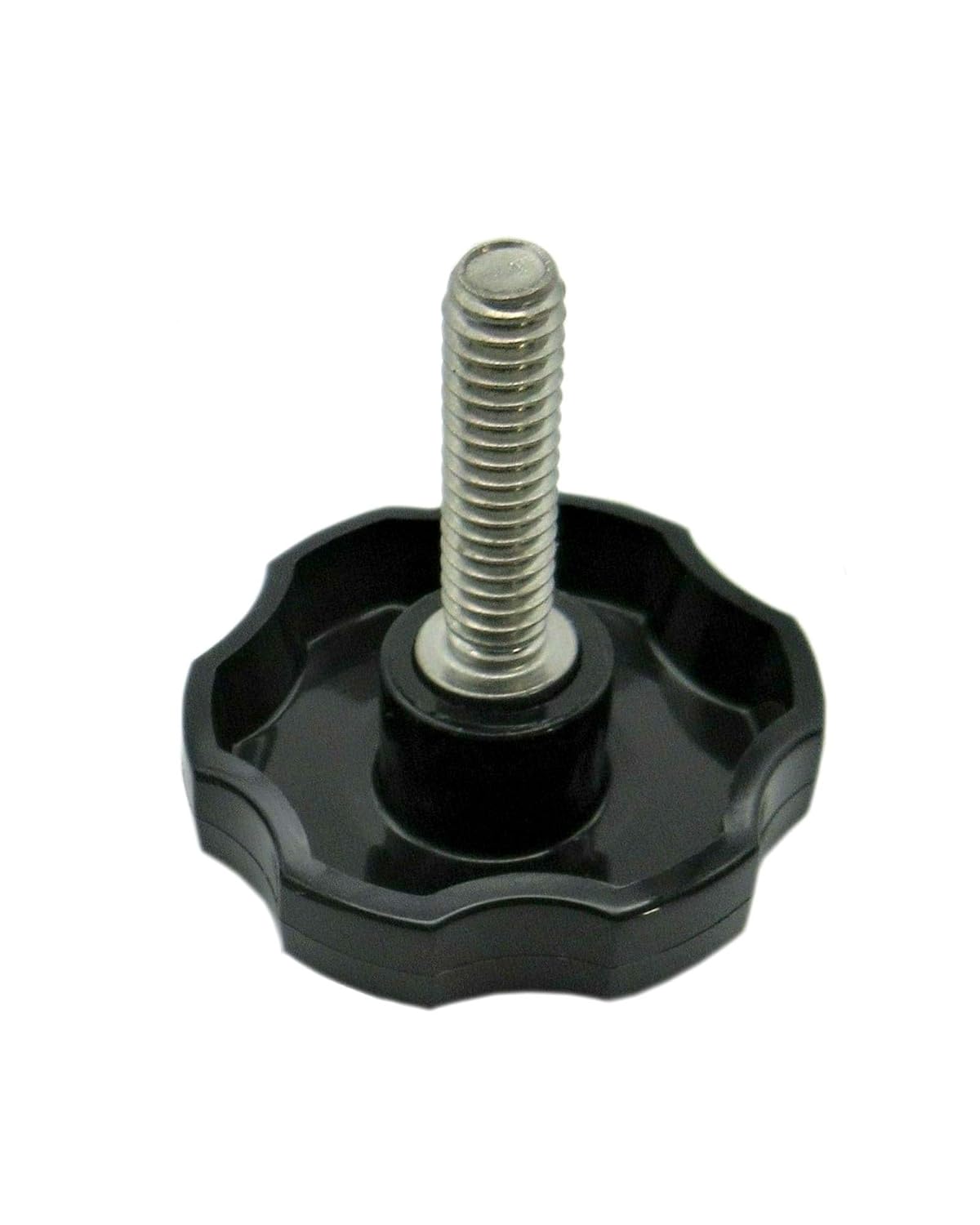 Black Thumb Screws With Large Rosette Fluted Head 1 4 28 X 1