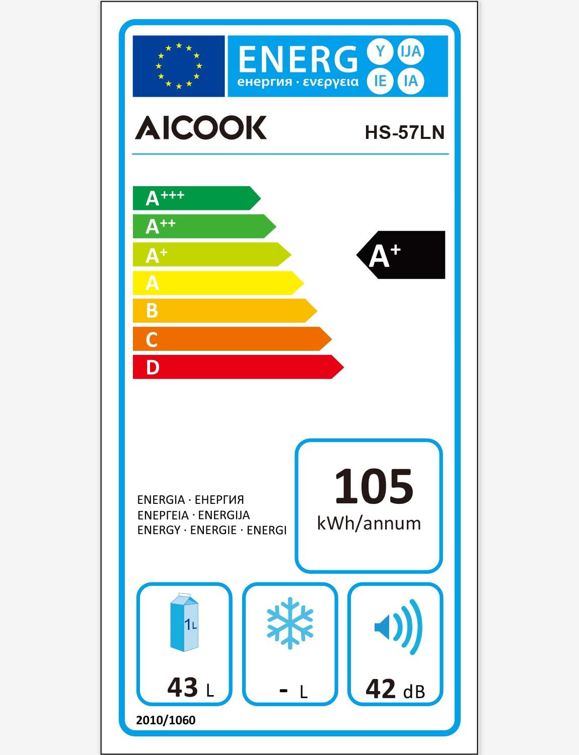 AICOOK Mini Fridge, 45L Table Top Freezer Mini Fridge for Bedrooms ...