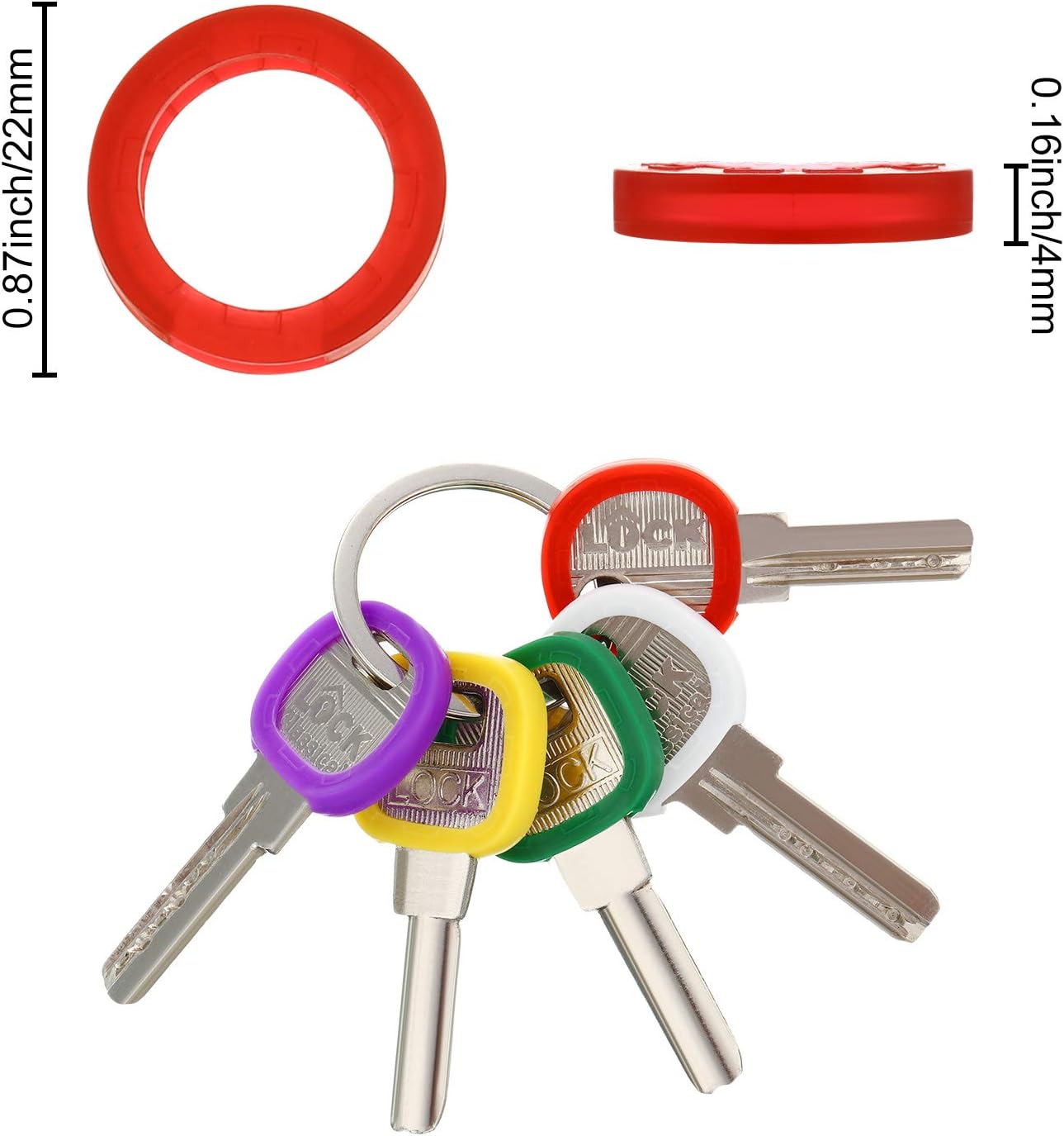 20 Pieces Key Caps Covers Tags Flexible Key Covers Plastic Key ...