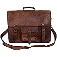 Amazon.com: KPL 18 INCH Leather Briefcase Laptop Messenger Bag Satchel ...