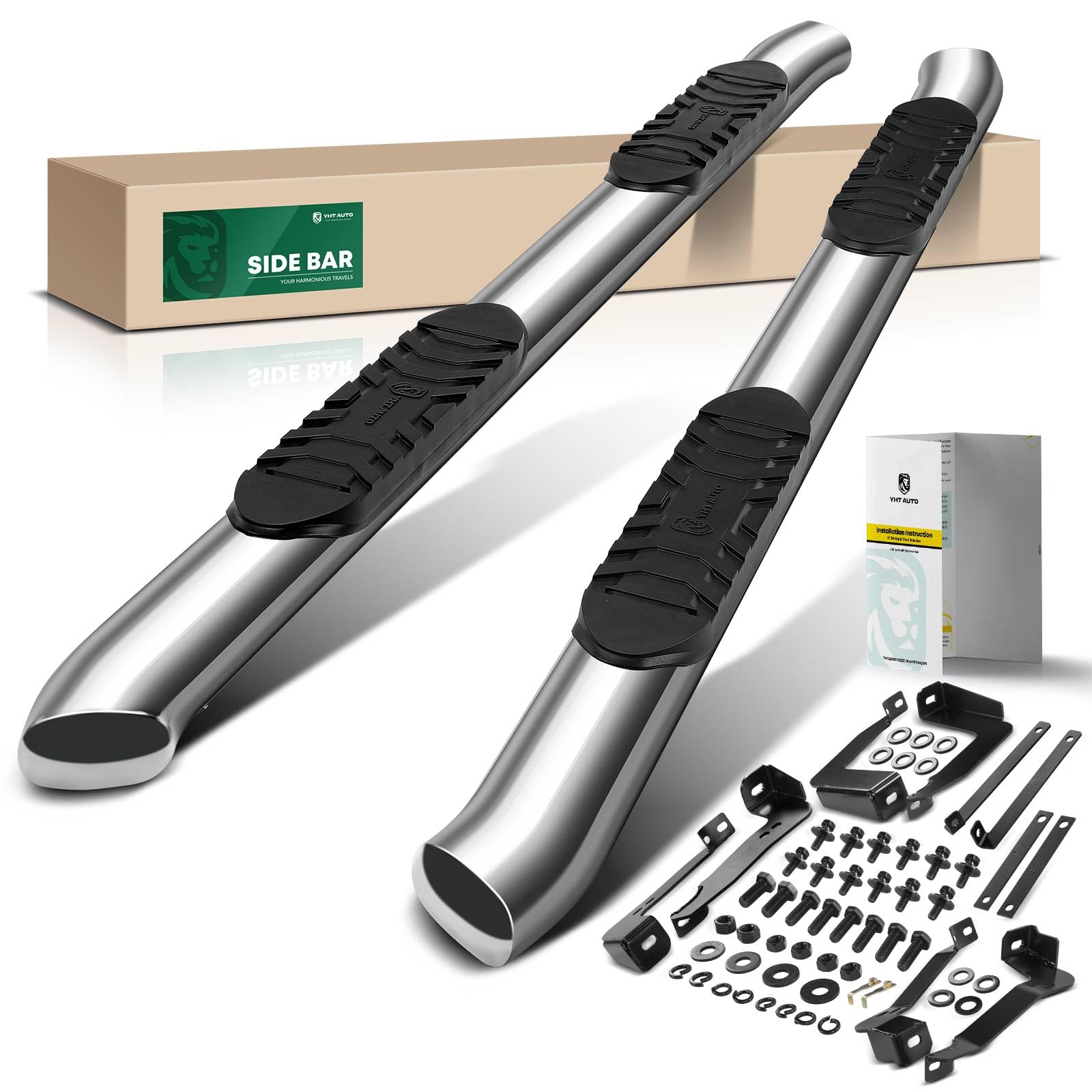 YHTAUTO 5 Inch Running Boards Side Steps Fit 1999-2013 Chevy Silverado ...