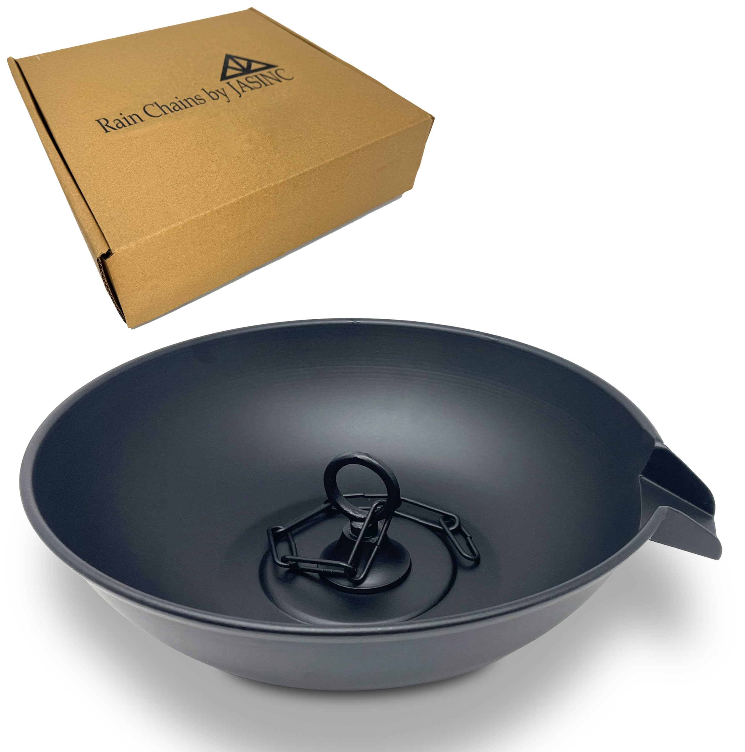 Rain Chain Anchoring Basin | 11" Display Dish w/Chain for Roof Gutter ...
