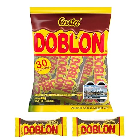 Doblon Costa 30 Units Pack Cookie Vanilla Cream Filled Chocolate ...
