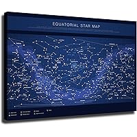 Amazon.com: Highly Detailed Equatorial Star Map - Constellations with ...