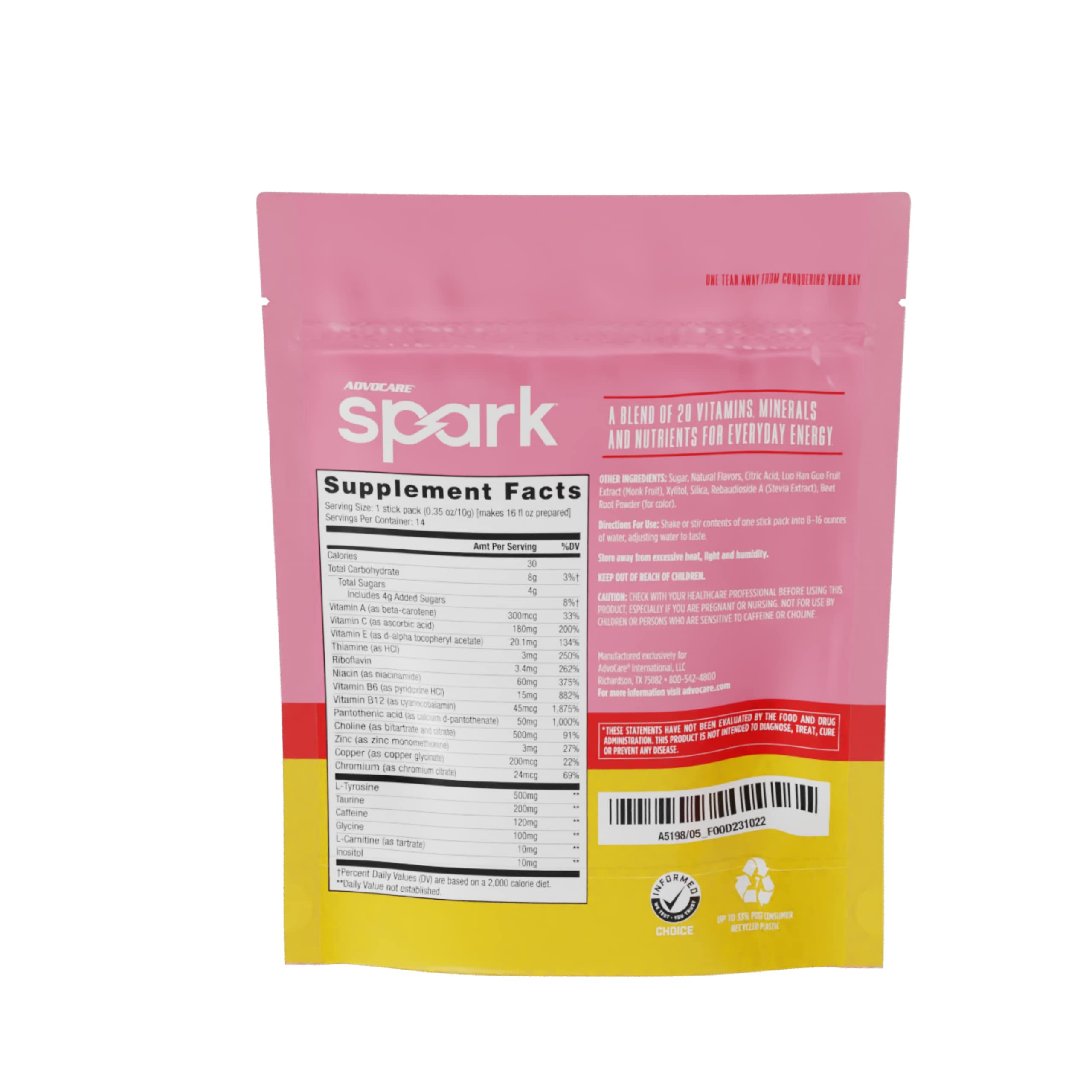 Mua AdvoCare Spark Vitamin & Amino Acid Supplement - Sugar-Free Focus ...