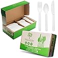 Amazon.com: Treeatery - Compostable Cutlery, Plant-Based Cutlery Set ...