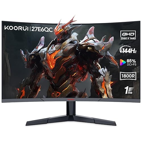 KOORUI Gaming Monitor, QHD 2560P Computer Monitor, 144Hz 27 Inch ...