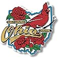 Amazon.com: Ohio State Bird and Flower Map Magnet by Classic Magnets, 3 ...