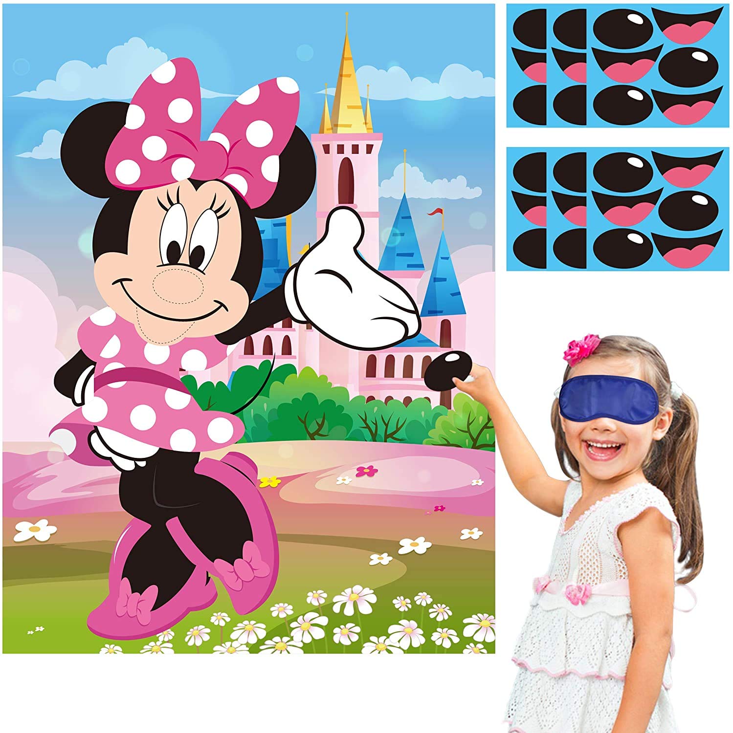 Buy BeYumi Pin The Nose and Mouth on Minnie Party Game, Make-a-Face ...