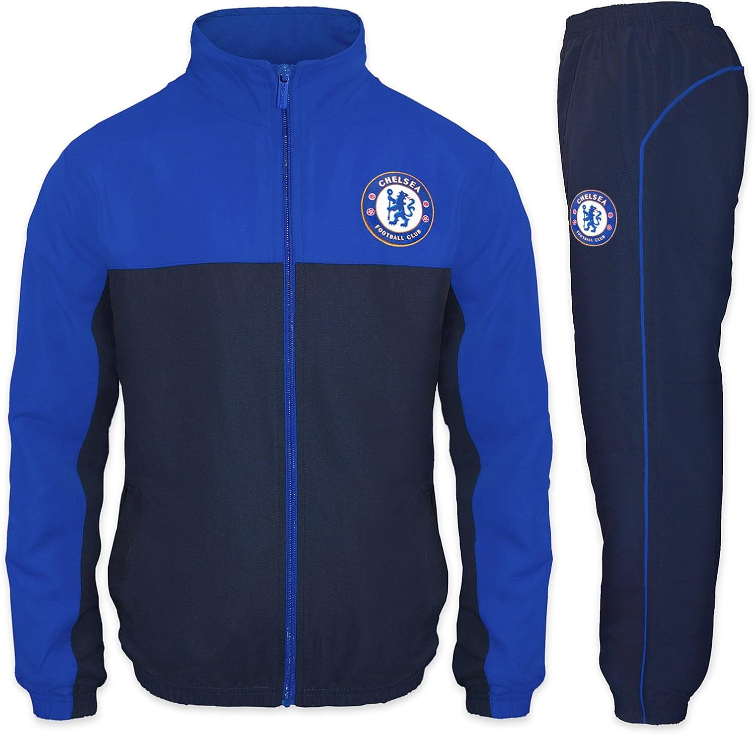 Chelsea FC Official Football Gift Boys Jacket & Pants Tracksuit Set ...