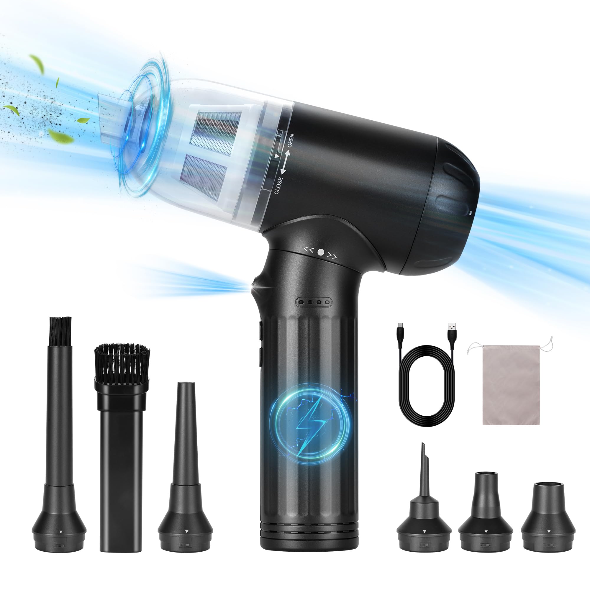 TOBTOS Compressed Air Duster, Electric Air Duster, Portable Air Blower ...