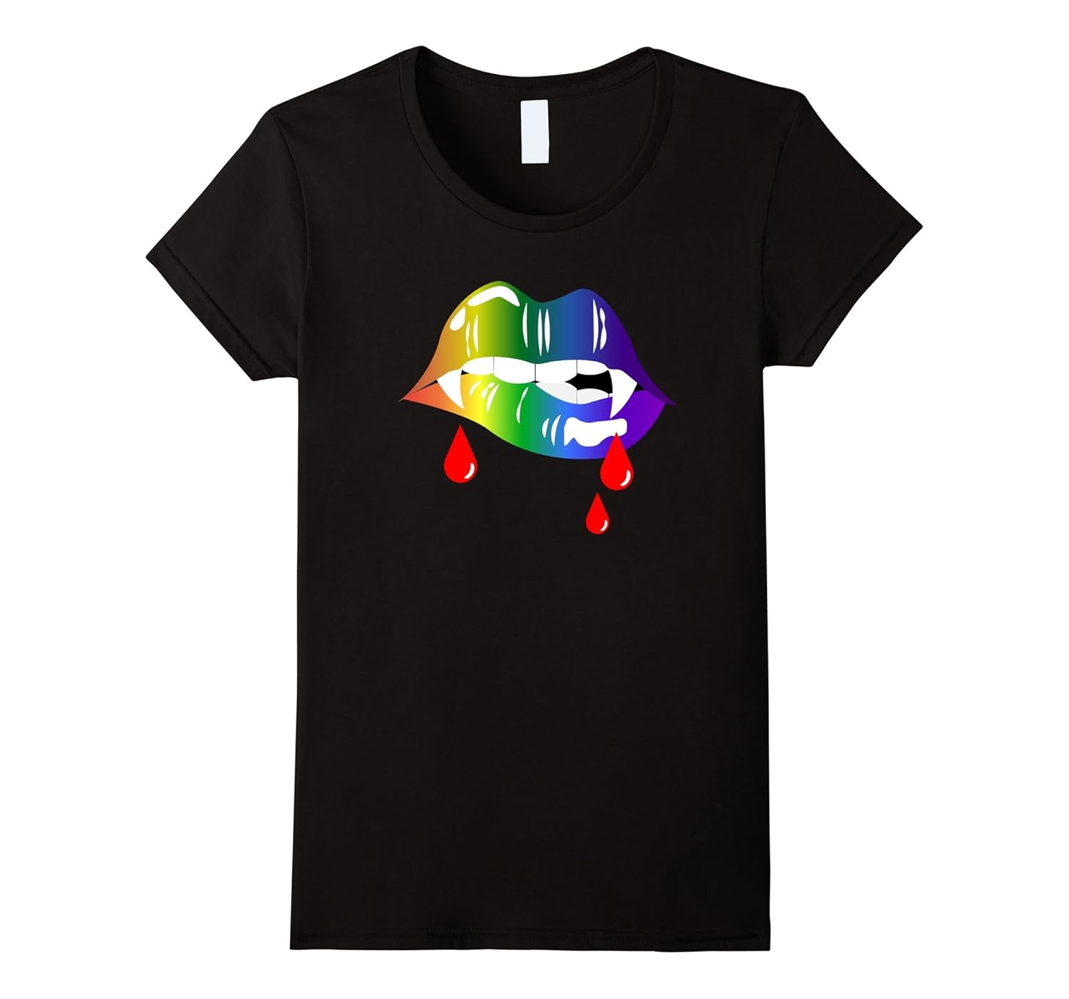 Rainbow Vampire Lips Biting Shirt LGBT Pride-4LVS