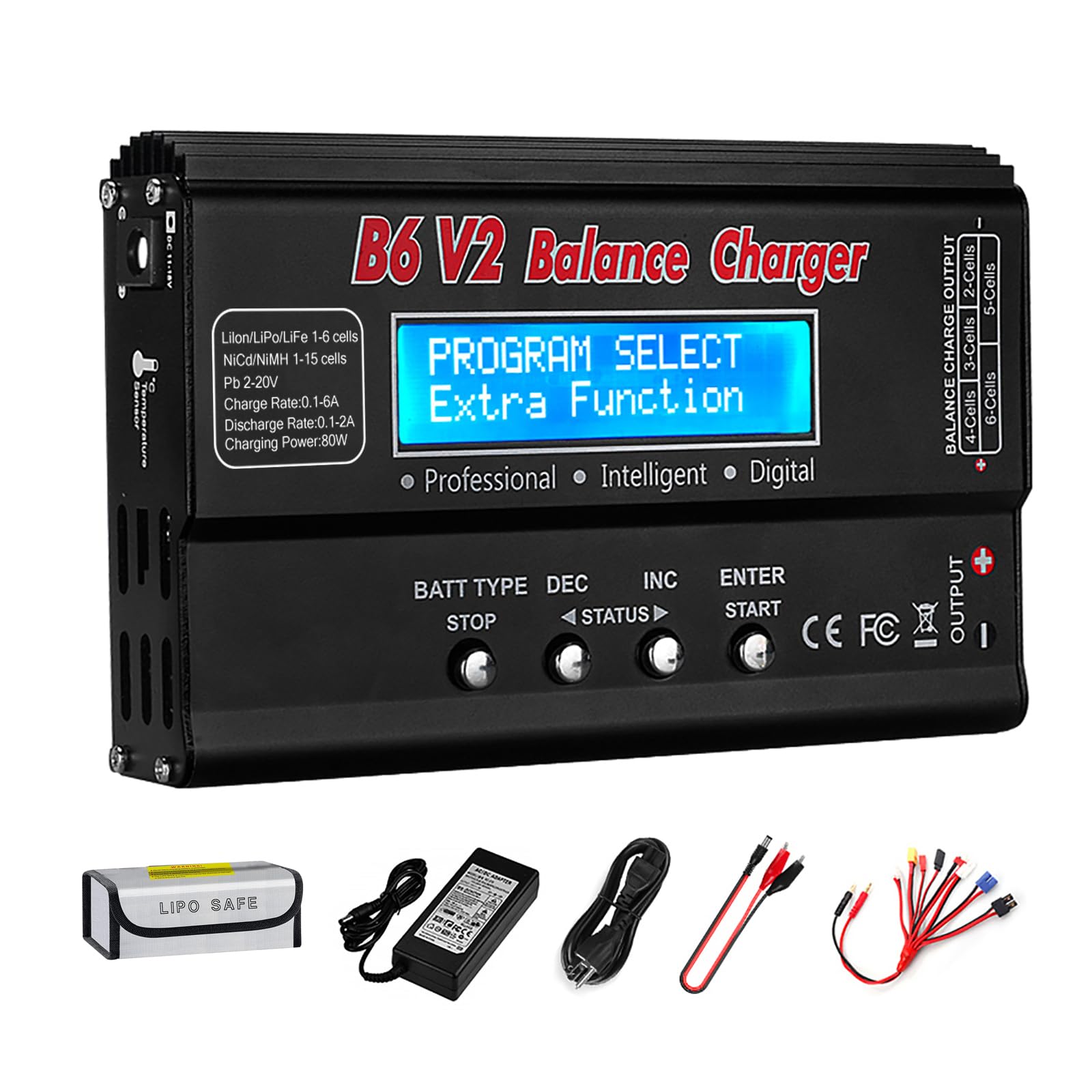 LiPo Battery Charger 1-6S LiPo Life Li-ion Balance Fast Charger ...
