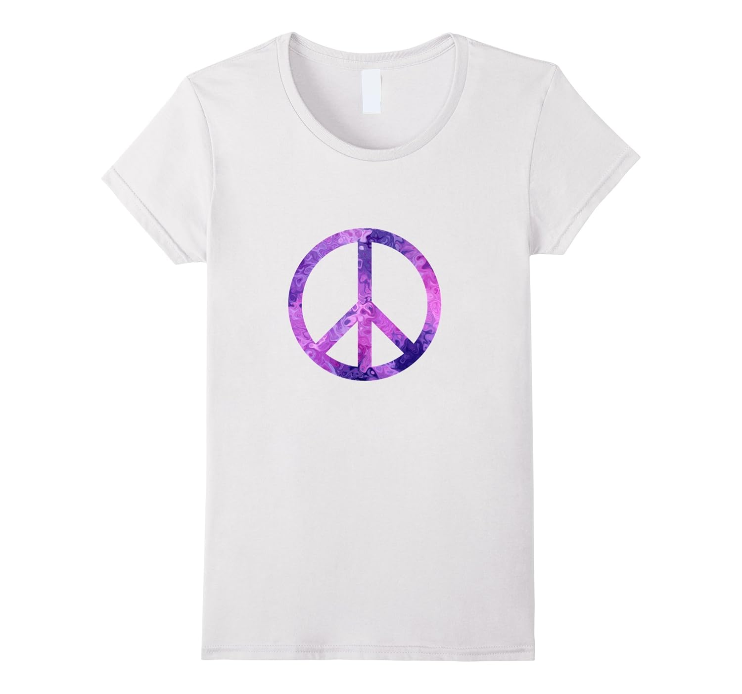Pretty Purple Peace Sign Symbol T-Shirt-4LVS