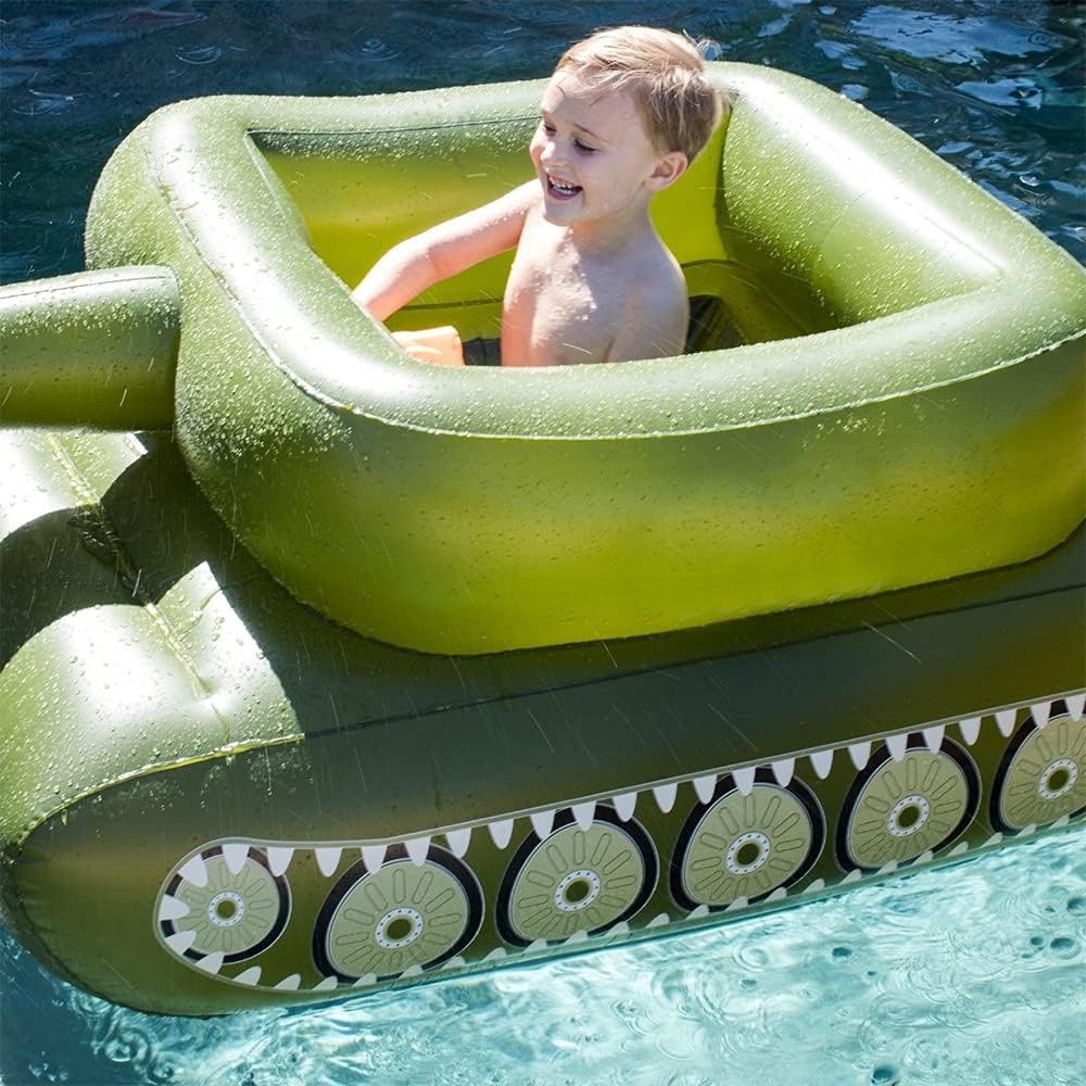 Inflatable Tank Pool Float Swimming Chair Summer Game Tank with Water ...