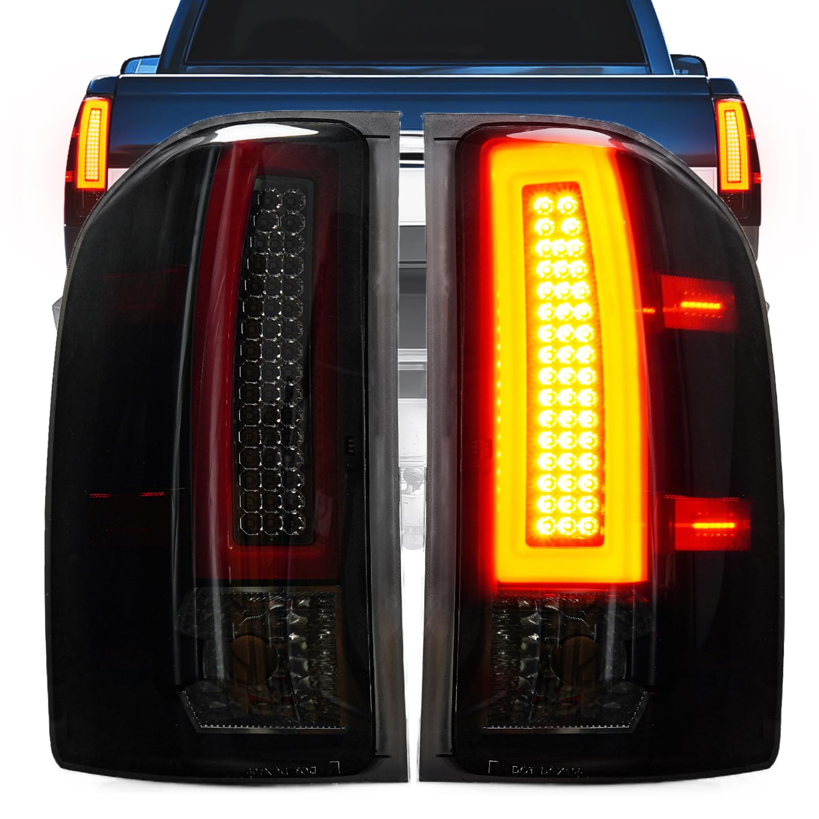 Bomusou LED Tail Light Assembly Fit for Chevy Silverado 1500 2500 HD ...