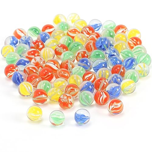 400 pcs Color Mixing Glass Marbles ,9/16 inch Bulk for Kids Marble ...